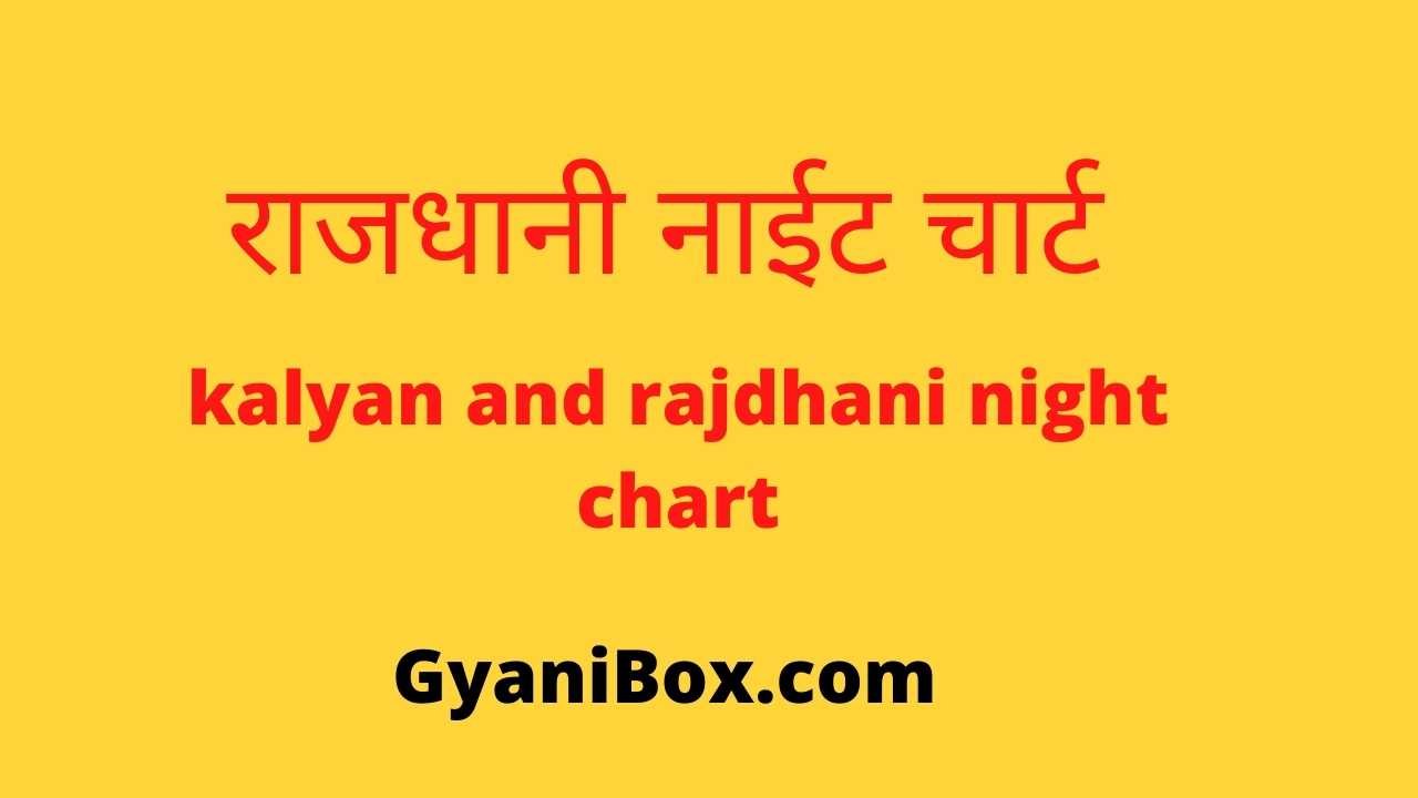 राजधानी चार्ट, राजधानी नाईट चार्ट 25.10.2022 | Rajdhani Chart, Rajdhani ...